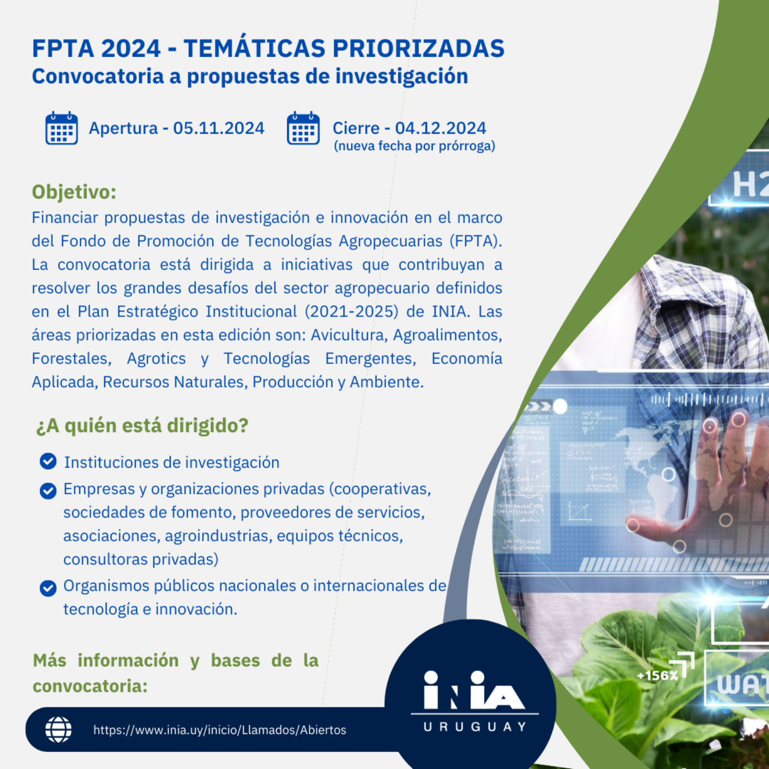 Convocatoria PTA 2024: Temáticas Priorizadas : Facultad de Veterinaria